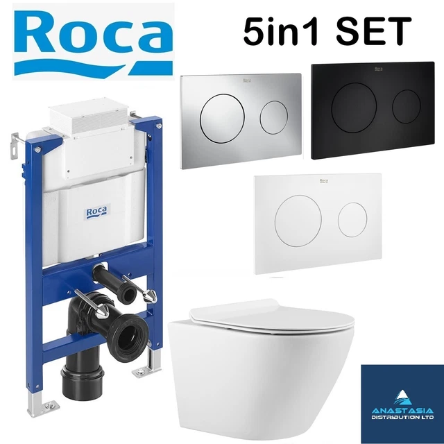 RIMLESS TOILET WALL Hung Pan Soft Seat Roca Duplo 8901210A0 0.82 Wc ...