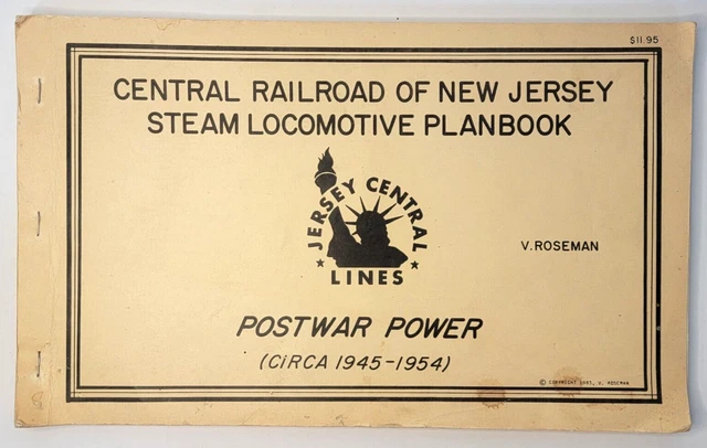 CENTRAL RAILROAD OF new Jersey Steam Locomotive Planbook by V. Roseman ...