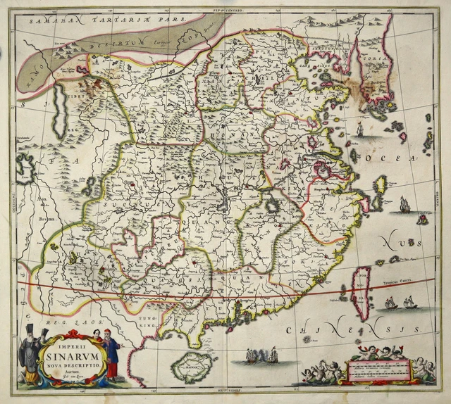 CHINA ORIGINAL COPPERPLATE Map Janssonius 1666 £1,027.35 - PicClick UK