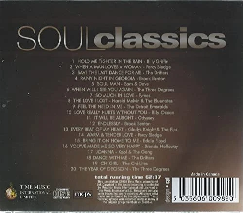 SOUL CLASSICS: 20 All-Time Soul Classics [Audio CD] NEUF EUR 27,68 ...