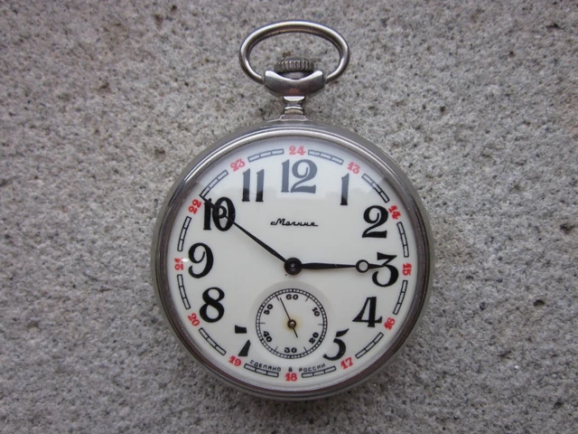 OROLOGIO DA TASCA Marnna Russo Sovietico Molijna Manuale Cipolla ...