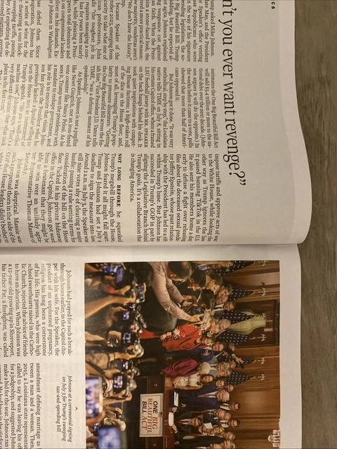 MIKE JOHNSON TIME Magazine August 18, 2025 THE SURVIVOR Donald Trump ...