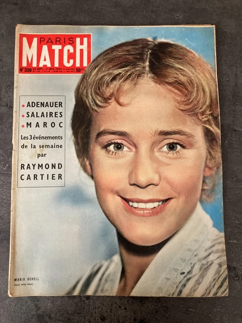 PARIS MATCH N°339 24 SEPT 1955 MARIA SCHELL ADENAUER MAROC FANGIO J ...