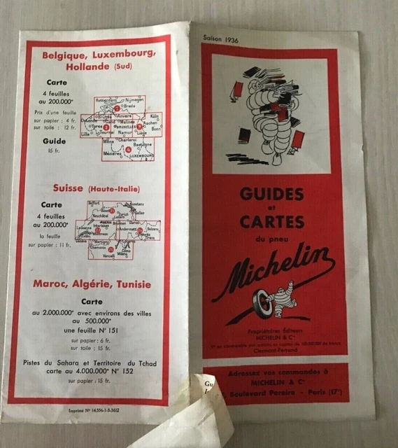 GUIDE MICHELIN - GUIDES et CARTES MICHELIN 1936 - Collection EUR 59,90 ...