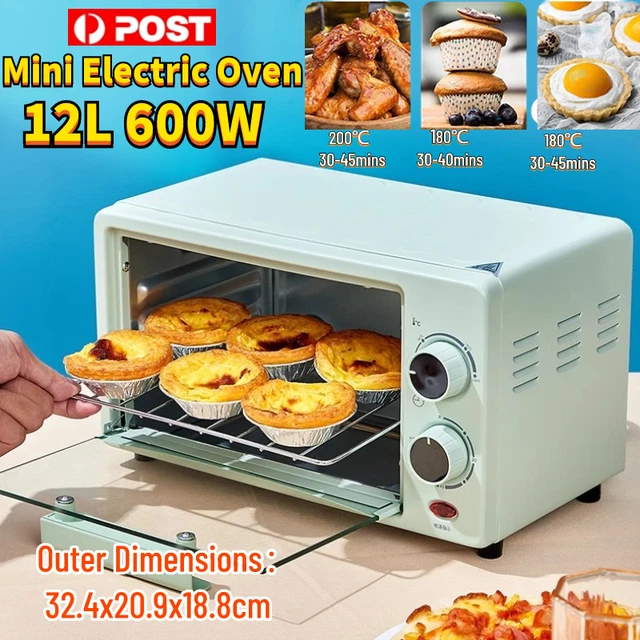 12L ELECTRIC MINI Oven Grill Toaster Bake Compact Oven Timer Breakfast ...