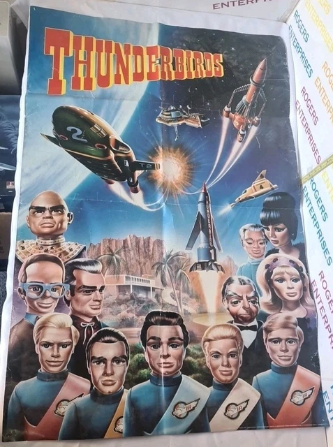 VINTAGE ATHENA THUNDERBIRDS Large Wall Poster 1993 Illustrated Adrian ...