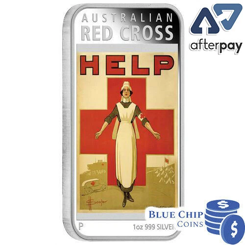 2015 $1 AUSTRALIAN Posters of WW1 Red Cross 1oz Silver Proof Coin $149. ...