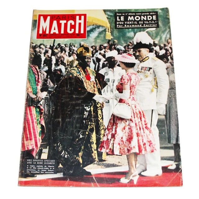 MAGAZINE / REVUE Paris Match n° 357 du 11/02/1956 la Reine Elizabeth à Lagos EUR 5,00 - PicClick FR