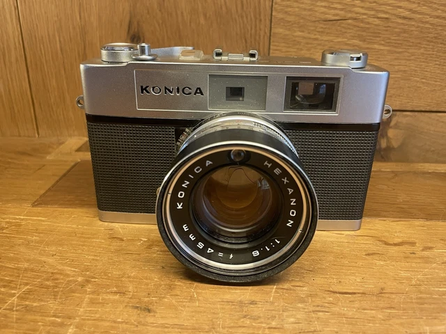RARE : SHUTTER Work : As-is Konica Auto S1.6 Film Camera Hexanon 45mm F ...