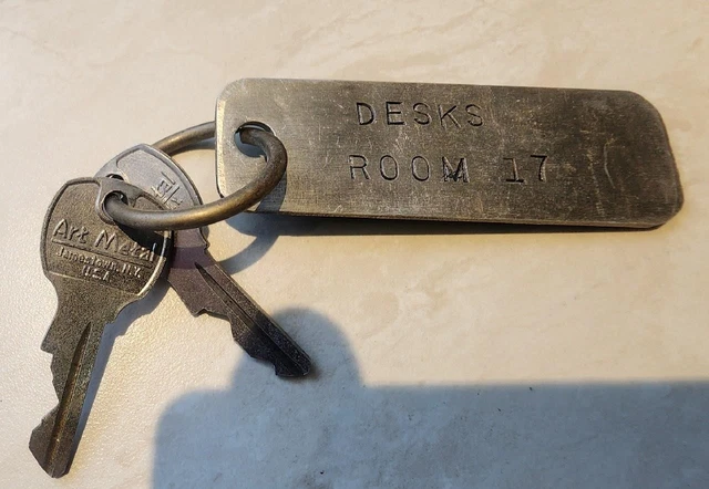 RARE VINTAGE THOMASTON Maine State Prison Jail Guard Desks Room 17 Keys ...