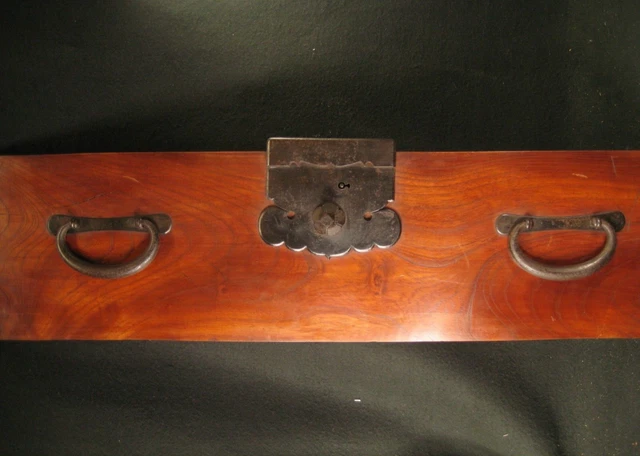 ANTIQUE JAPANESE MEIJI ERA (c. 1910) TANSU DRAWER W/FORGED IRON LOCK ...