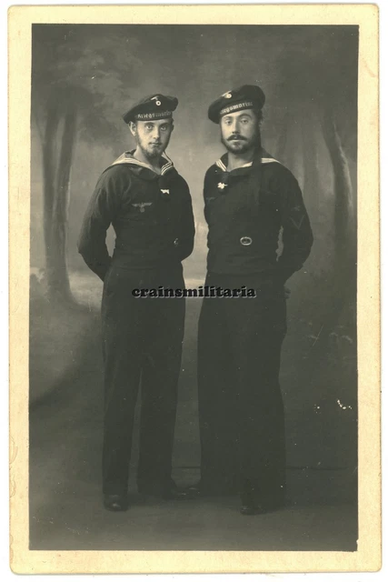 ORIG. FOTO AK Portrait U-Boot U-504 Matrose m. Orden Bart in Frankreich ...