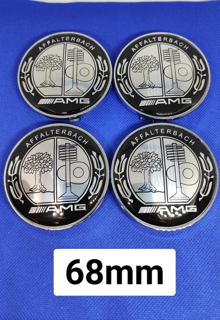 4 CACHES MOYEU logo Mercedes AMG Affalterbach Jante Centre De Roue 68mm ...