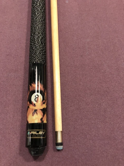 RILEY VINTAGE BC-200 Eight Ball 2 Piece Hickory Snooker Cue 58" 19Oz ...