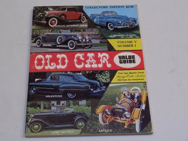 1975 VINTAGE OLD Car Value Guide Magazine Collector's Edition Volume V ...