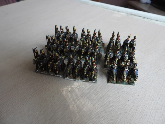 15MM PAINTED METAL wargaming figures Napoleonic French cavalry Lancers ...
