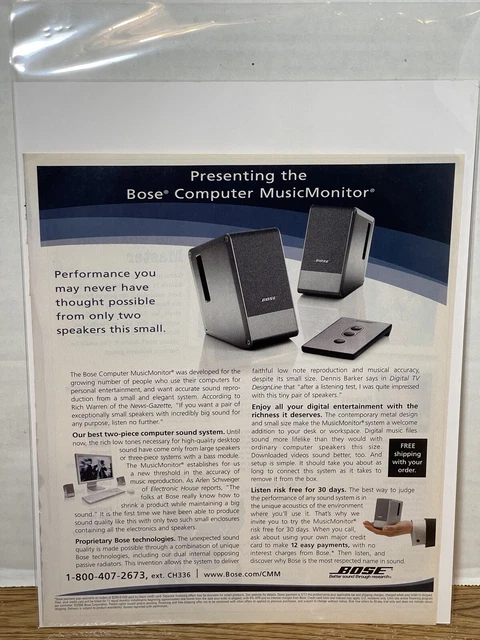 BOSE COMPUTER MUSICMONITOR - Vintage Print Ad / Poster / Wall Art ...