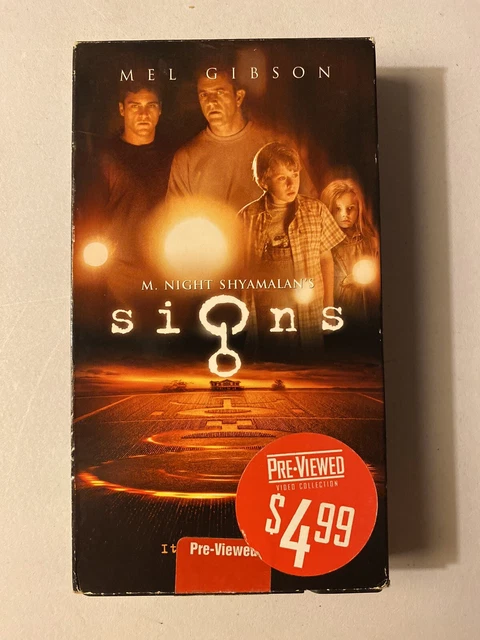 SIGNS VHS HORROR Sci-Fi Movie Mel Gibson Joaquin Phoenix M. Night ...
