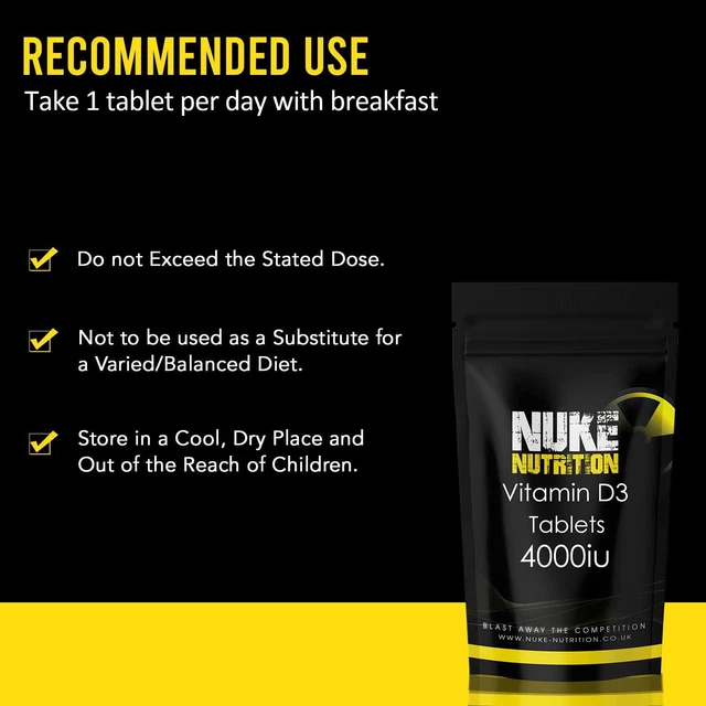 VITAMIN D3 TABLETS 4000Iu | 60 Tablets | Vitamin D High Strength ...