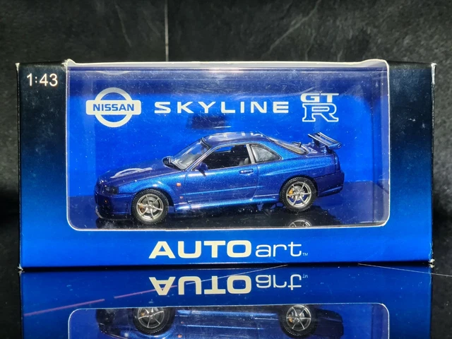 NISSAN SKYLINE GTR r34 1:43 Autoart Blue Rare EUR 90,00 - PicClick FR