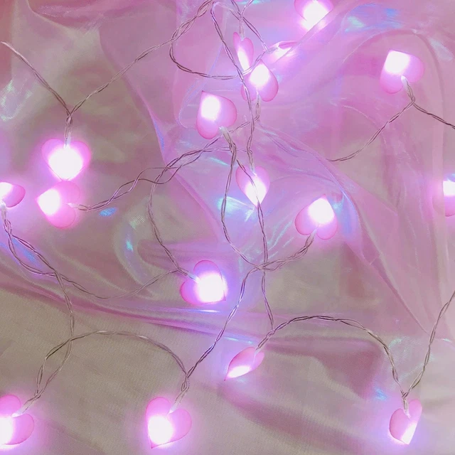 20 LED HEART Shape String Light Battery Powered Warm White Lamp for ...