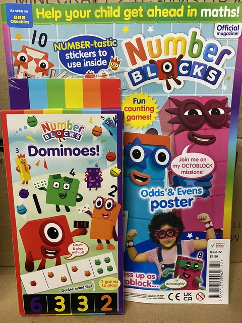 NUMBER BLOCKS MAGAZINE #22 2023 Counting Puzzles Stickers + Dominoes ...