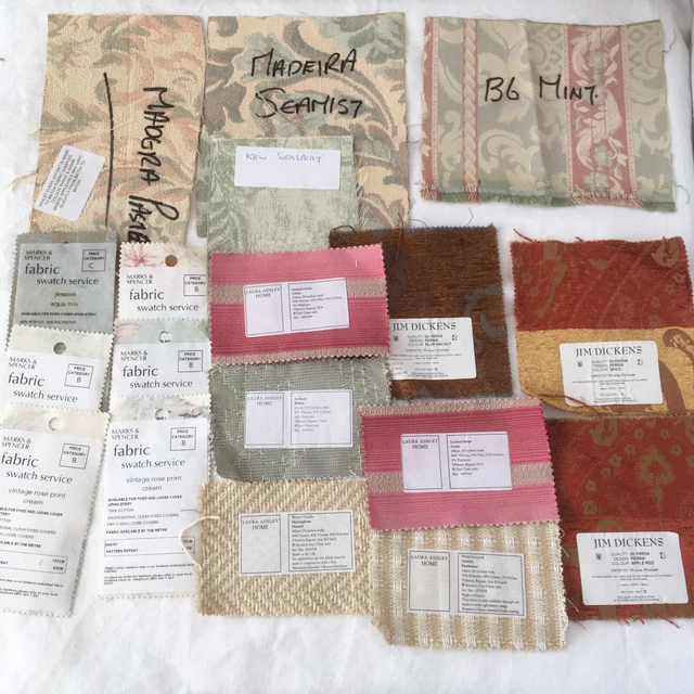 18 FABRIC Sample/Swatches Laura Ashley Jim Dickens Marks & Spencer Job ...