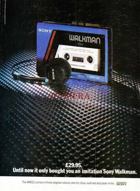SONY 'WALKMAN' PORTABLE Cassette Player ADVERT Vintage 1984/5 Print Ad ...