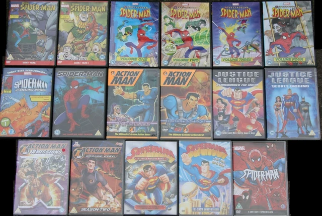 SPIDER-MAN SUPERMAN JUSTICE LEAGUE action man ANIME dvd MEGA collection ...