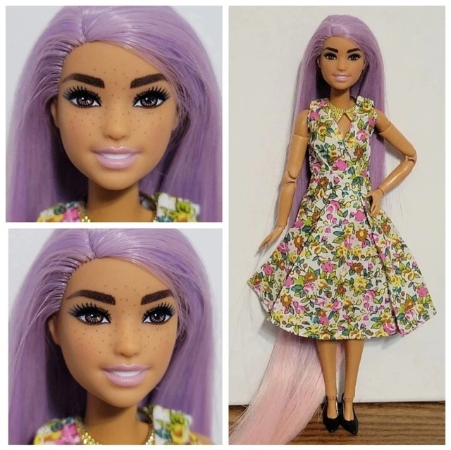 OOAK BARBIE CUSTOM Teen Doll Petite MTM Body Reroot Long Purple/Pink ...