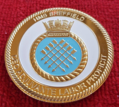 BRITISH ROYAL NAVY Hms Sheffield Challenge Coin (Uscg Army Usmc Us Navy ...