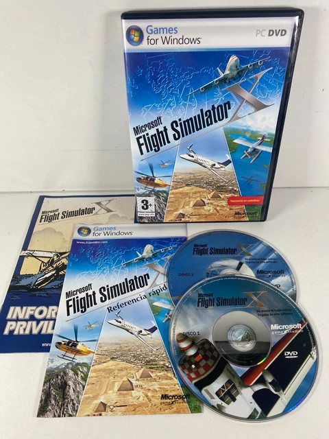 PC DVD GAME - Microsoft Flight Simulator X 2 Discs & Instructions ...