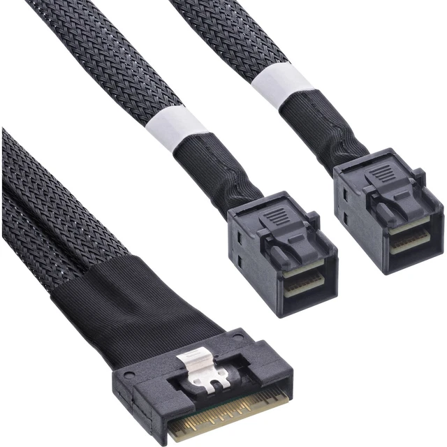 INLINE® SLIM SAS Kabel, SFF-8654 8i zu 2x SFF-8643, 1m EUR 81,32 - PicClick DE