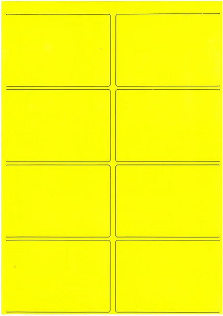 LABEL STICKER SELF Adhesive Laser Compatible Yellow Matt 99 X 68Mm ...