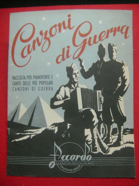 WW2 SPARTITO GIGANTE Musicale Militare Era Fascista Canzoni Di Guerra D ...
