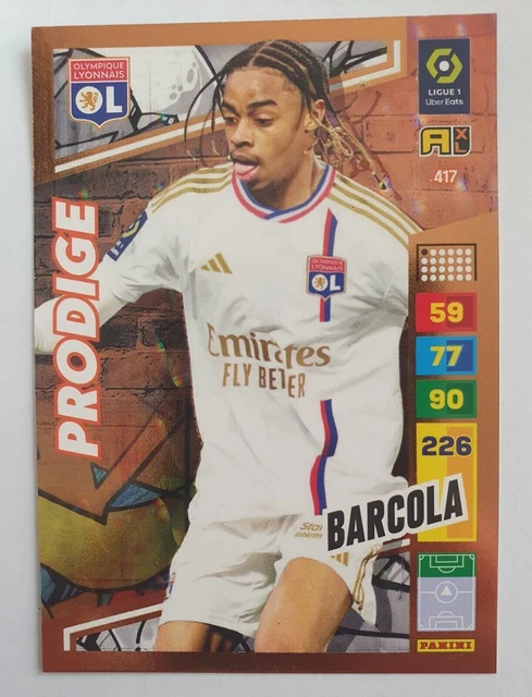 CARTE PANINI ADRENALYN XL 2023-24 Ligue 1 #417 Bradley BARCOLA OL Lyon Prodige EUR 1,00 ...