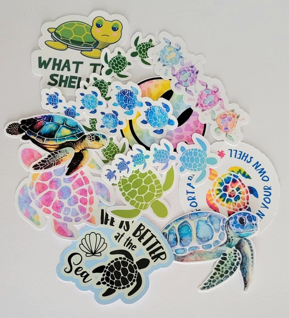 SEA TURTLES STICKER Pack Laptop Car Water Bottle Vinyl Stickers Gift ...