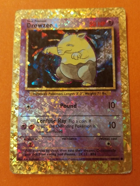 CARTE POKEMON ANGLAISE, DRAWZEE 49/102 EUR 0,99 - PicClick FR