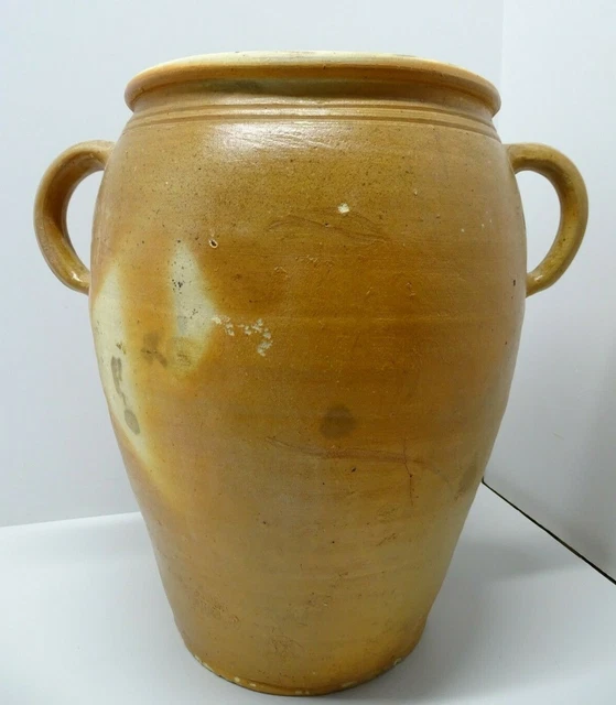 ANCIEN POT TERRE CUITE GRAND POT A GRAISSE CHARNIER déco jardin véranda ...