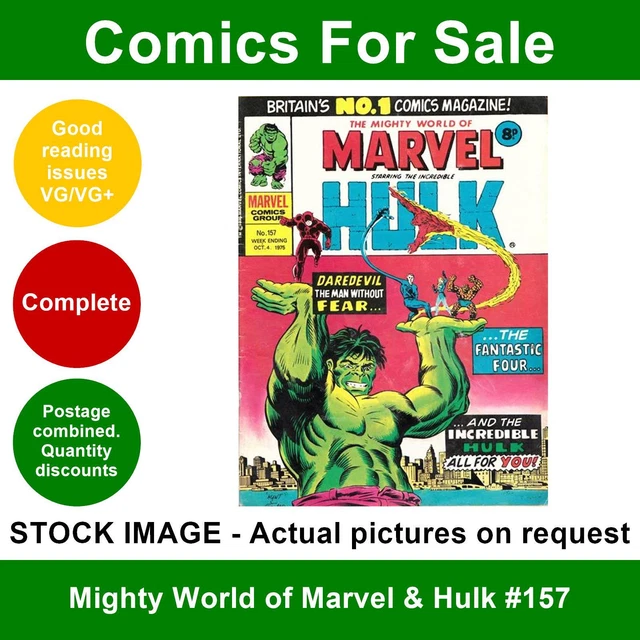 MIGHTY WORLD OF Marvel & Hulk #157 comic - VG/VG+ 1975 - Marvel UK EUR 6,64 - PicClick IT