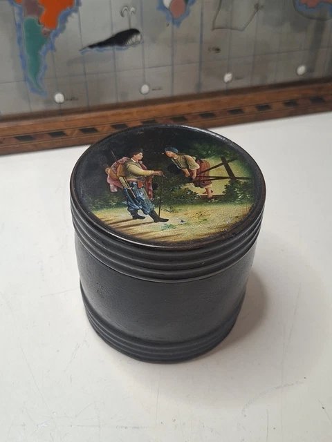 RARE BOÎTE RUSSE À Tabac Ou Thé En Papier Mâché XIXeme Scène Romantique ...