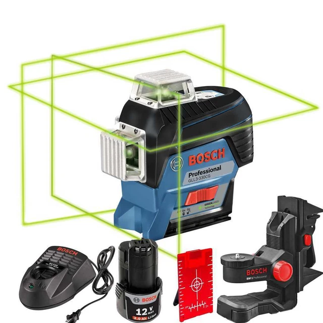 BOSCH GLL3-330CG 360º Connected Three-Plane Leveling + Alignment-Line ...