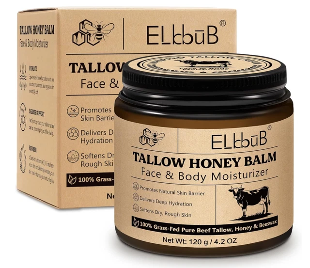 BEEF TALLOW SKIN Care Tallow & Honey Balm Grass-Fed Tallow Cream Balm £ ...