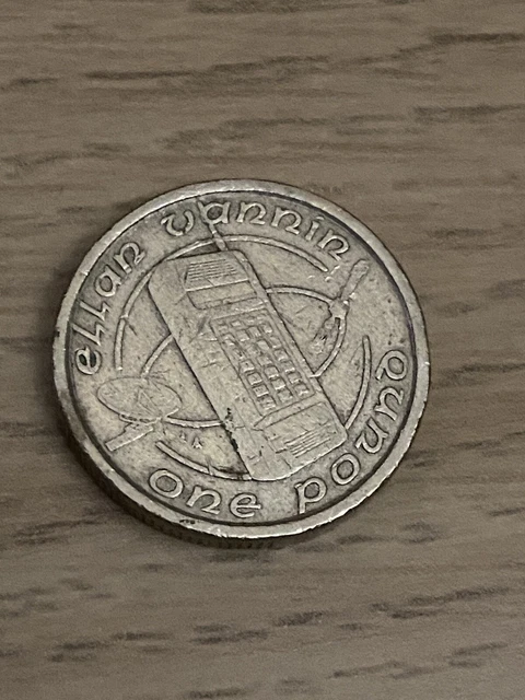 1994 ONE POUND £1 Coin Isle Of Man IOM Mobile Phone Ellan Vannin ...