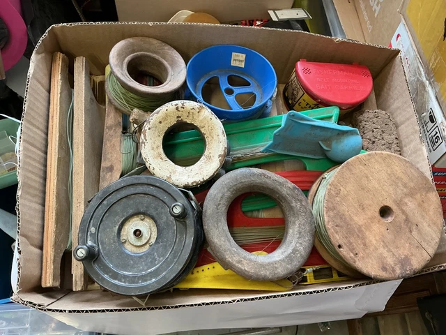 VINTAGE GROUP OF wood & plastic hand lines of various sizes shapes and ...