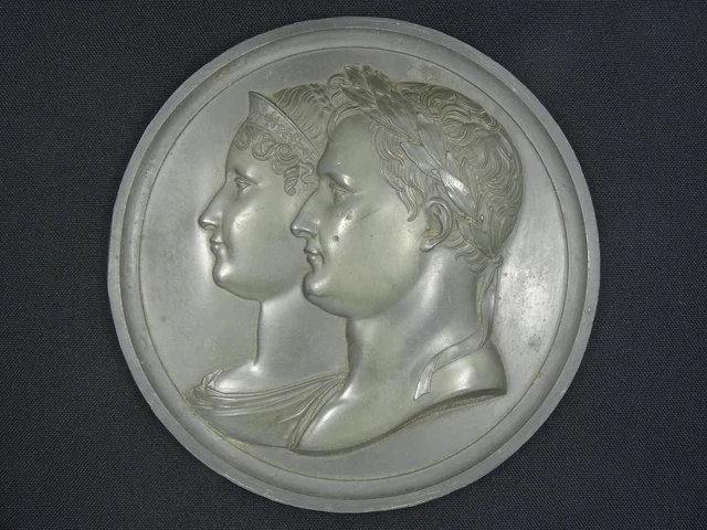 ANTIQUE LARGE C.1810 ANDRIEU FECIT LEAD NAPOLEON & JOSEPHINE PLAQUE ~ 5 ...