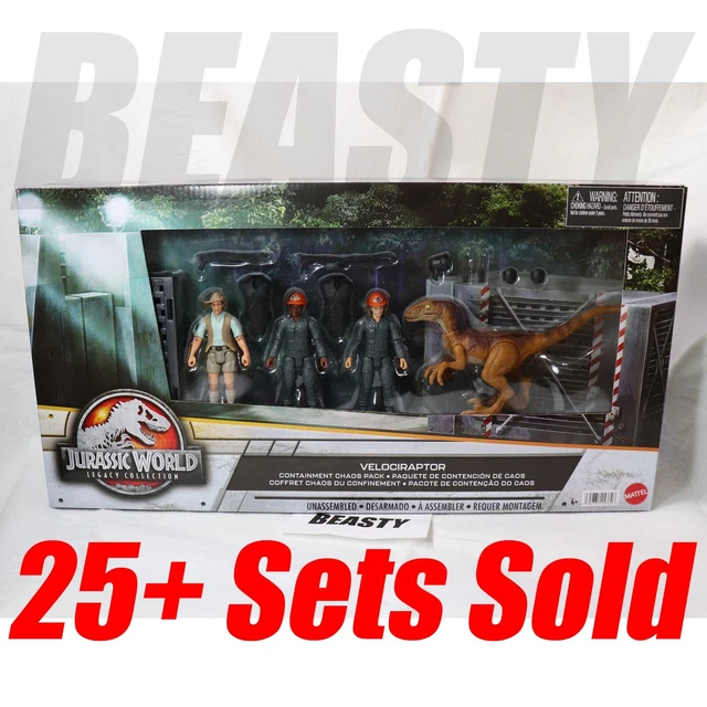 JURASSIC WORLD LEGACY Collection Velociraptor Containment Chaos Pack ...