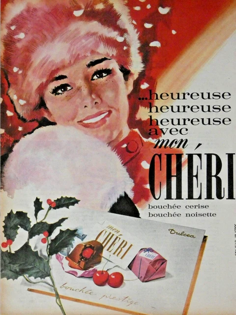 PUBLICITÉ DE PRESSE 1962 Mon Chéri Bouchée Chocolat Cerise Bouchée ...