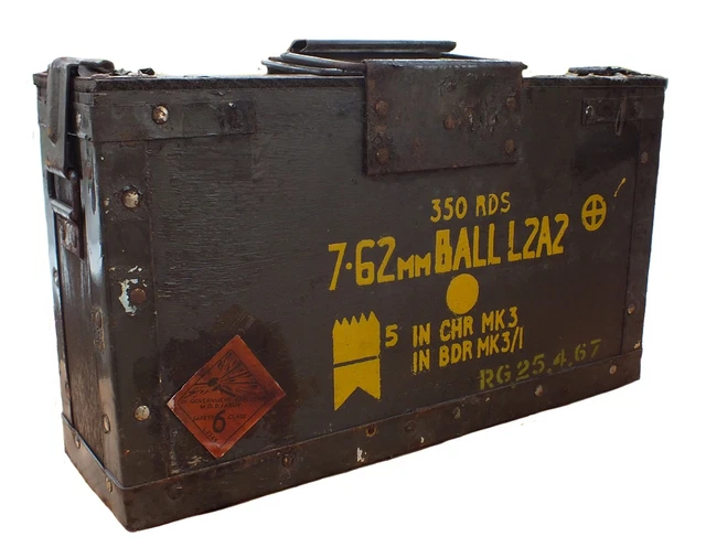 WOODEN 7.62 British Army Ammunition Ammo Box £29.97 - PicClick UK