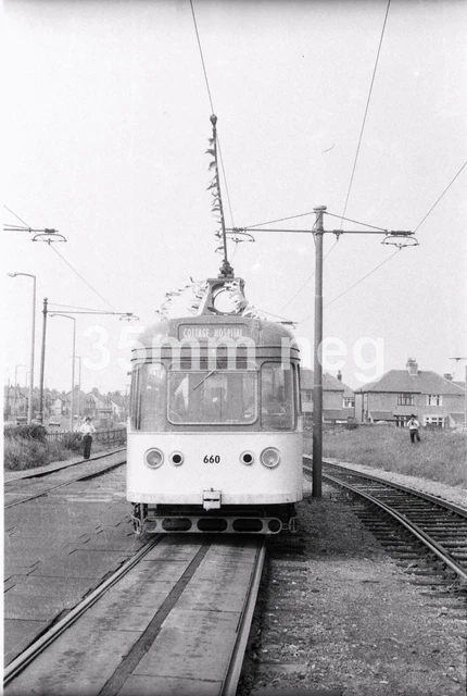 BLACKPOOL CORONATION TRAM 660 THORNTON GATE 197x 35mm NEGATIVE ...